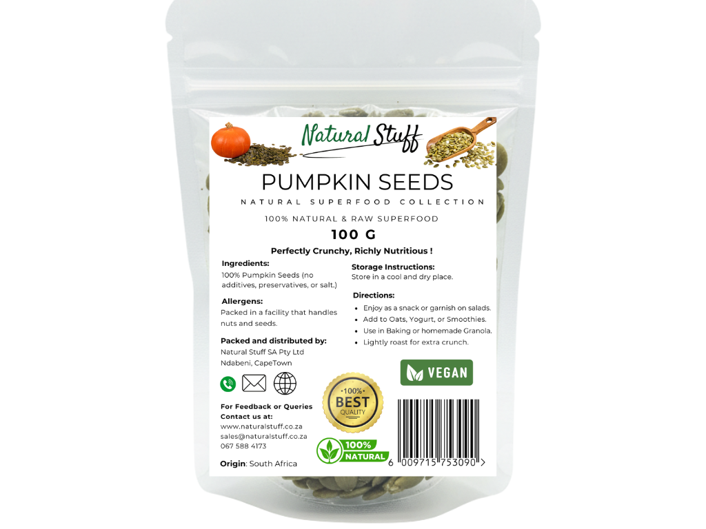 Natural Stuff Pumpkin Seeds - Raw, Crunchy & Protein-Rich Snack
